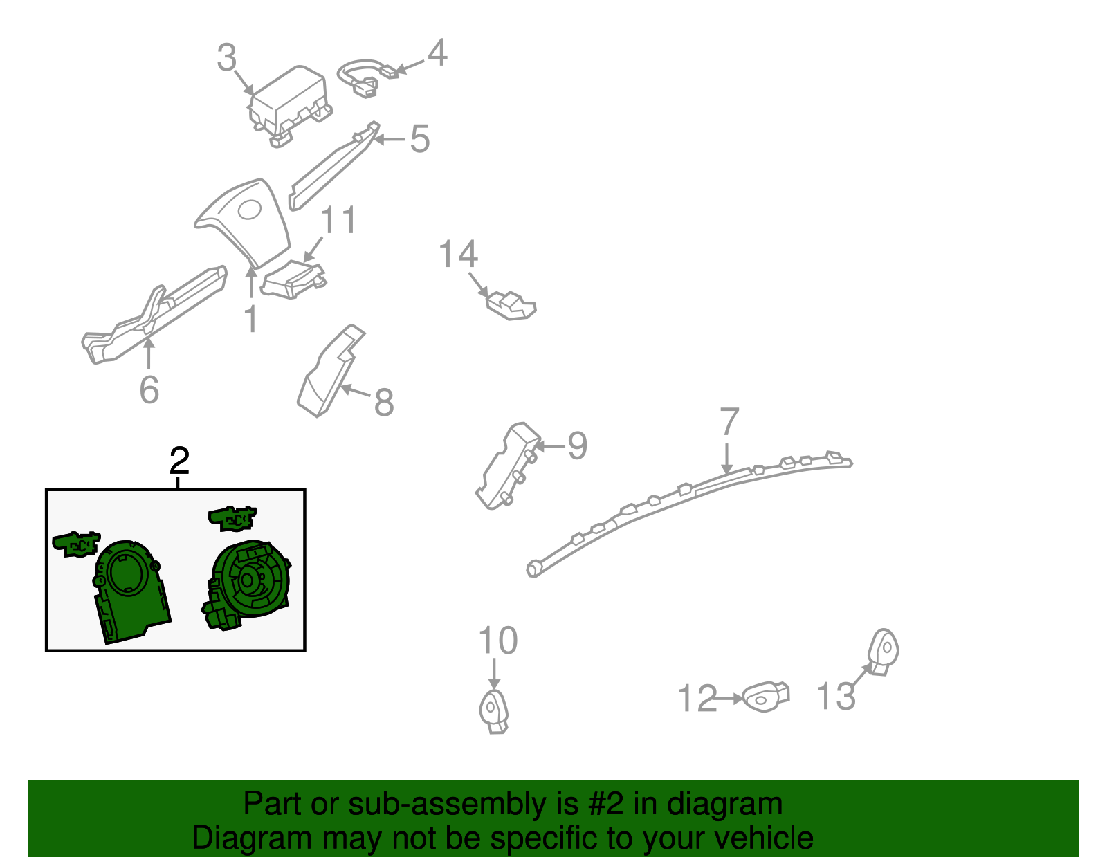 2012-2014 Toyota Camry Clock Spring 84307-06090 | Toyota San Diego Parts