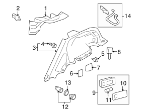 84951-1CK0A - Interior Quarter Panel Trim Panel 2009-2017 Infiniti ...