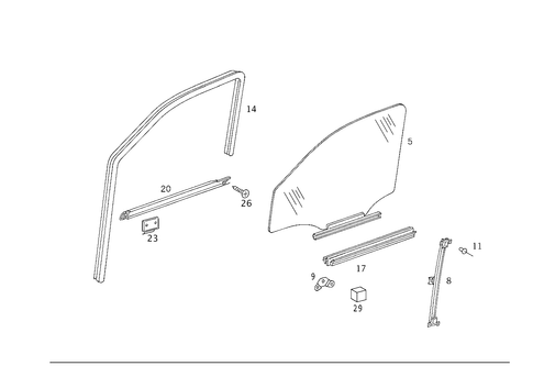 Front Door Windows for 2005 Mercedes-Benz ML 500 | Mercedes-Benz USA Parts