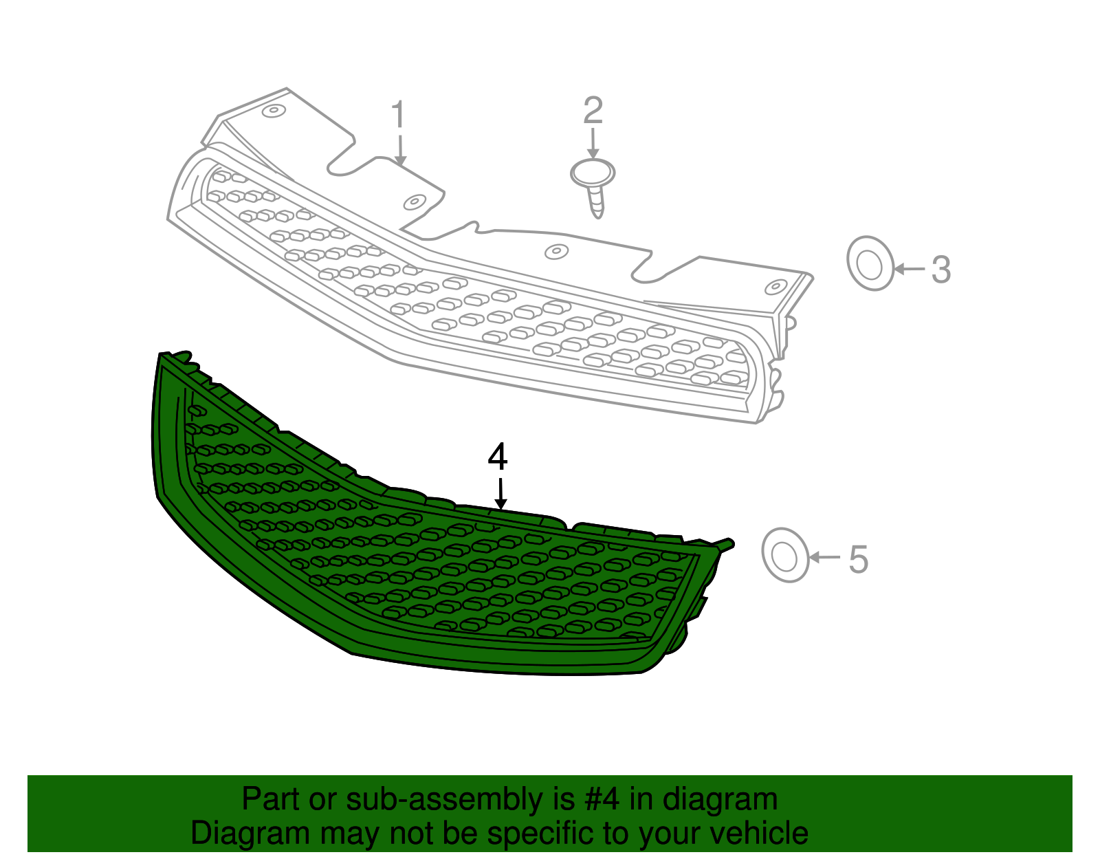 2010-2015 Chevrolet Equinox Front Lower Grille 25798747 GM ...