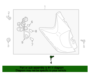 2014-2019 Nissan Versa Note Tail Lamp Assembly Clip 73998-3VA0A ...