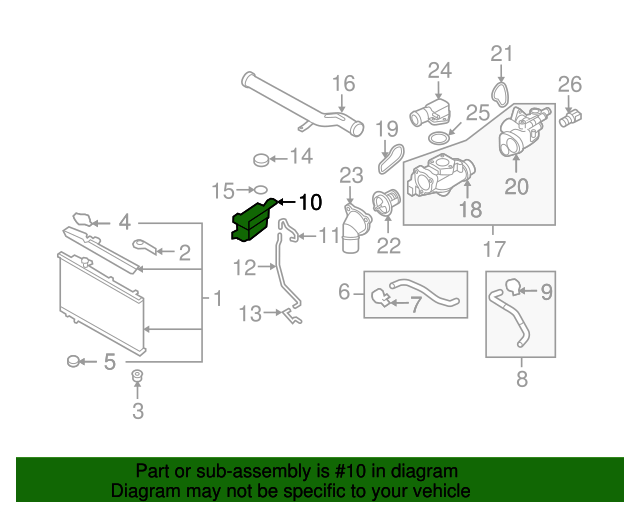 25431-2B200 - Engine Coolant Reservoir 2010-2012 Hyundai Santa Fe ...