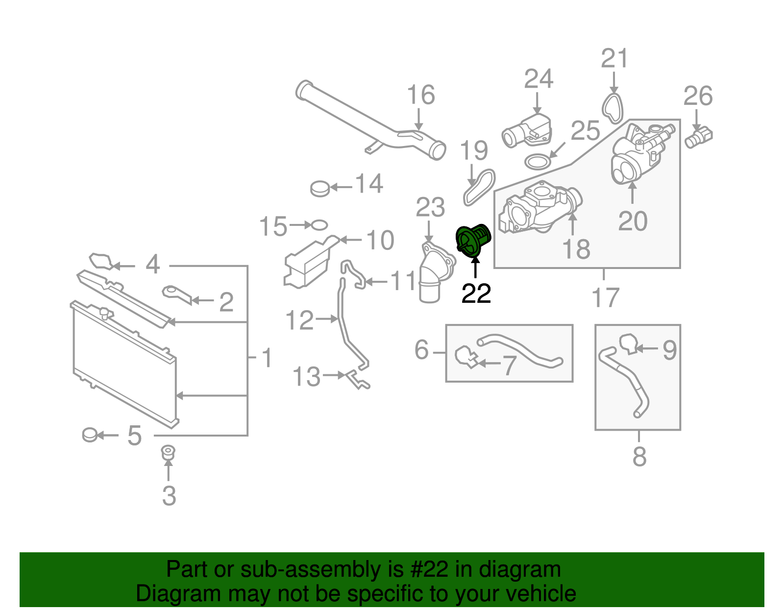 2006-2016 Hyundai Thermostat 25500-3C130 | Retail Performance Auto Parts
