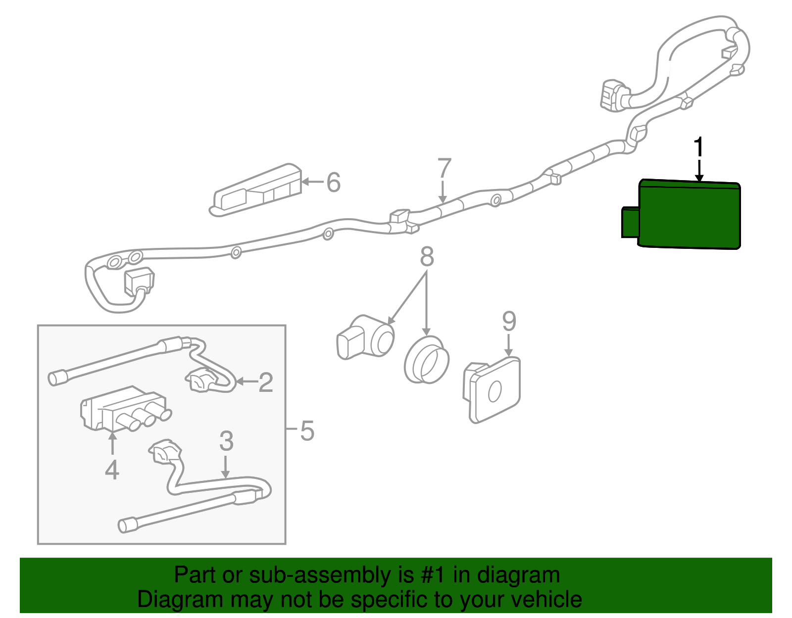 2018-2024 GM Passenger Side Obstacle Detection Control Module 84418802 ...