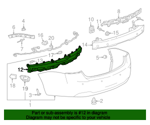 2014-2020 Chevrolet Impala Rear Bumper Energy Absorber 23489775 ...