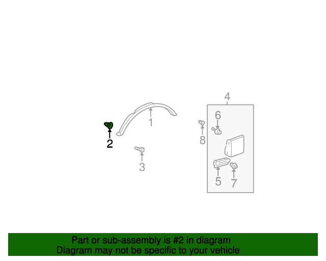 90189-04207 - Wheel Opening Molding Grommet 1997-2017 Lexus | Lexus ...