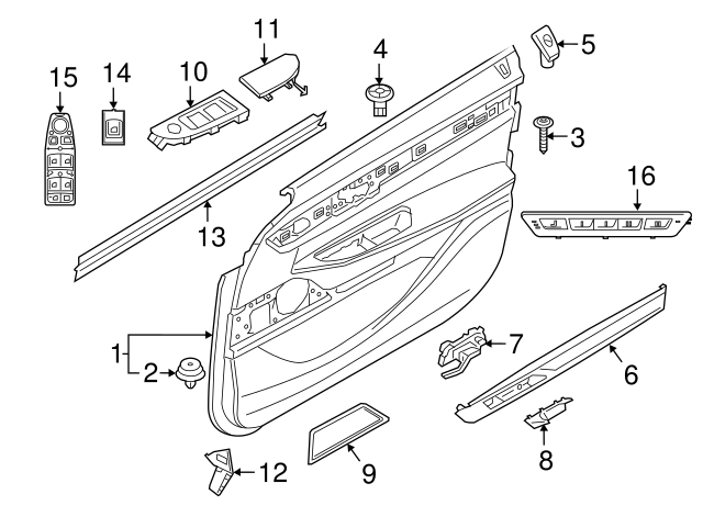 51-41-7-181-759 - Cover for handle recess, left 2016-2022 BMW ...