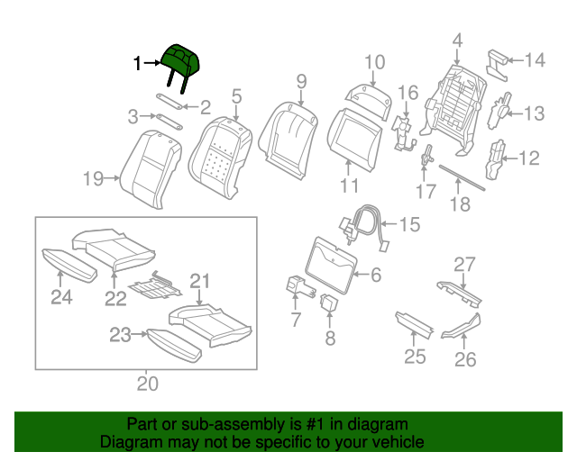 52109149517 - 2008-2009 BMW X5 Headrest (52-10-9-149-517) | BMW of ...