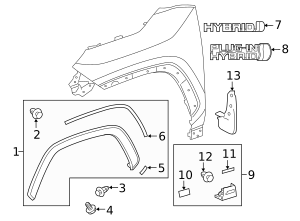 2019-2020 Toyota RAV4 Wheel Arch Molding 53855-0R030 | Toyota Parts Center