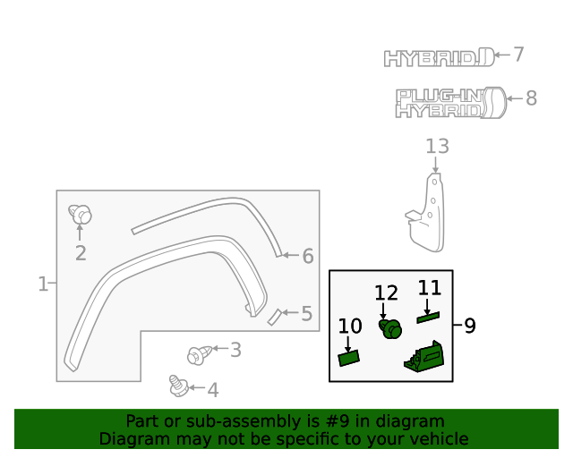 76901-0R090-C0 - Fender Protection Film - 2019-2023 Toyota ...