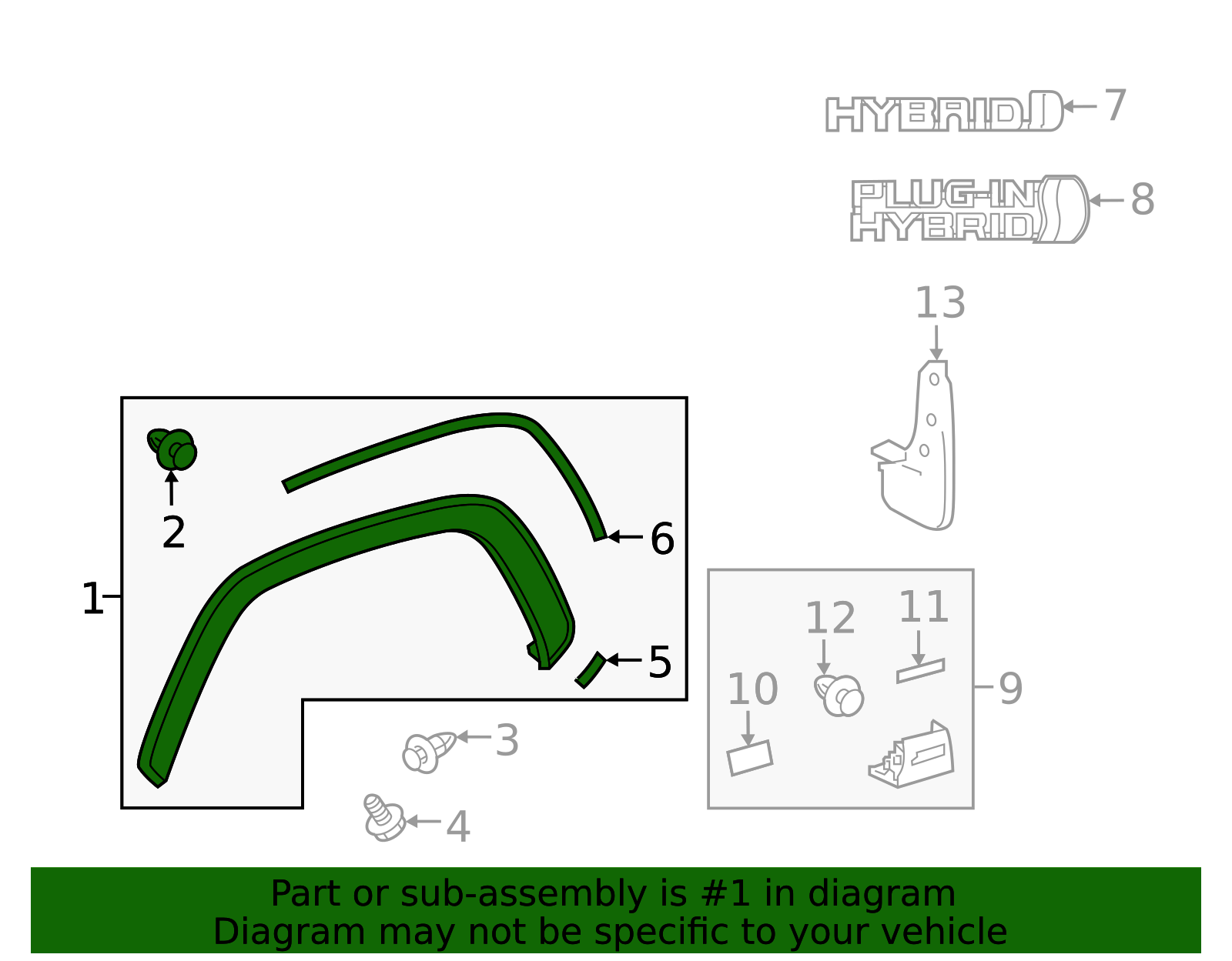2019-2024 Toyota Wheel Opening Molding 75602-0R090 | Toyota San Diego Parts