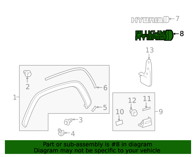 75362-42070 - Nameplate - 2021-2024 Toyota RAV4 Prime | OEM Genuine ...