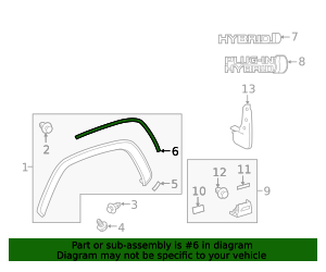 53853-0R030 - Wheel Opening Molding Pad - 2019-2024 Toyota | OEM ...