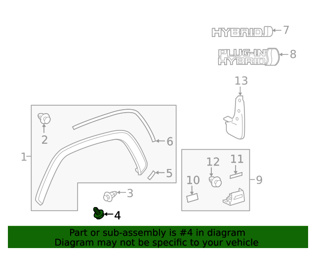 90159-A0053 - Fender Liner Screw 1998-2023 Toyota | Longo Toyota Parts