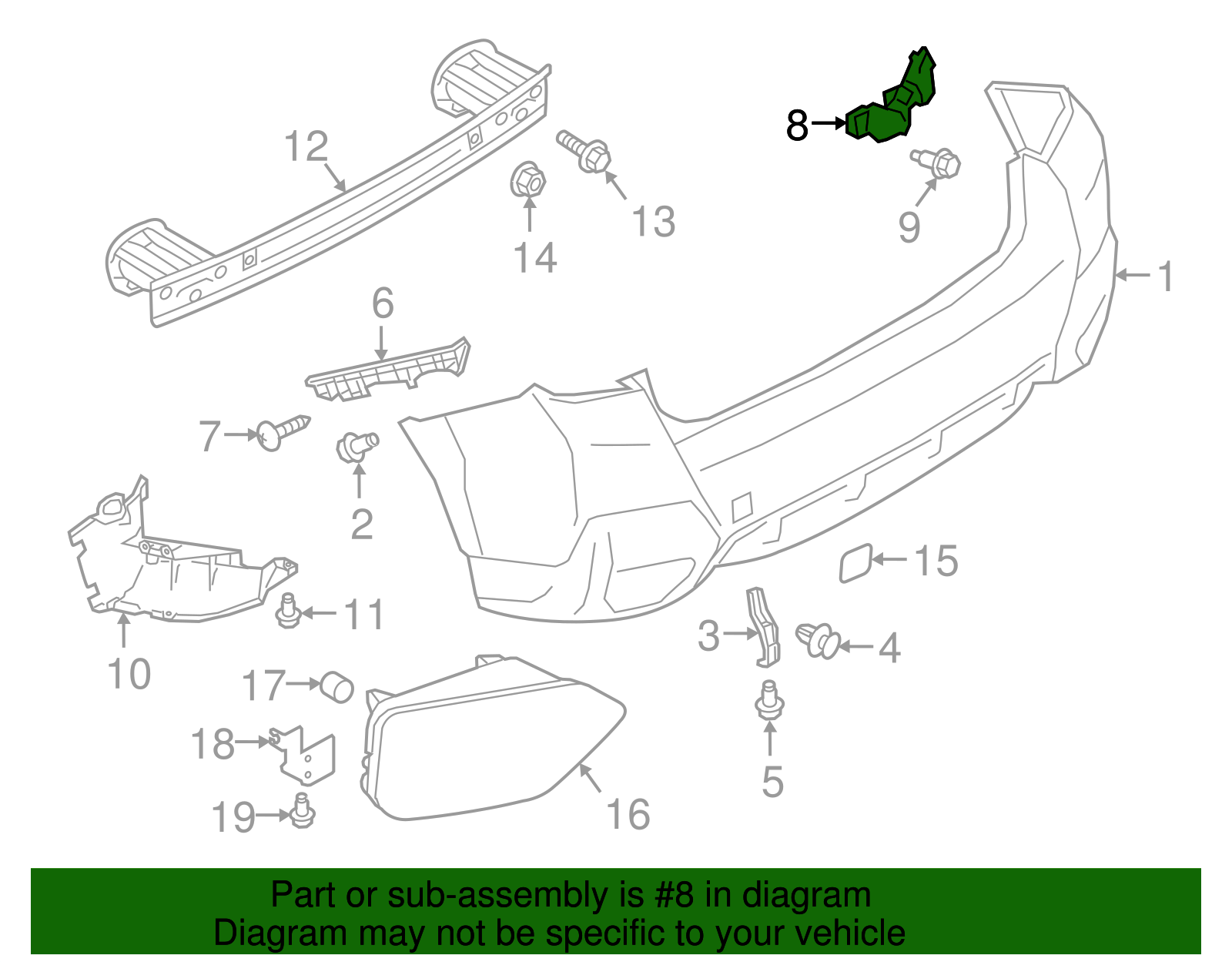 2018-2023 Subaru Crosstrek Corner Support 57707FL470 | Subaru Parts Store