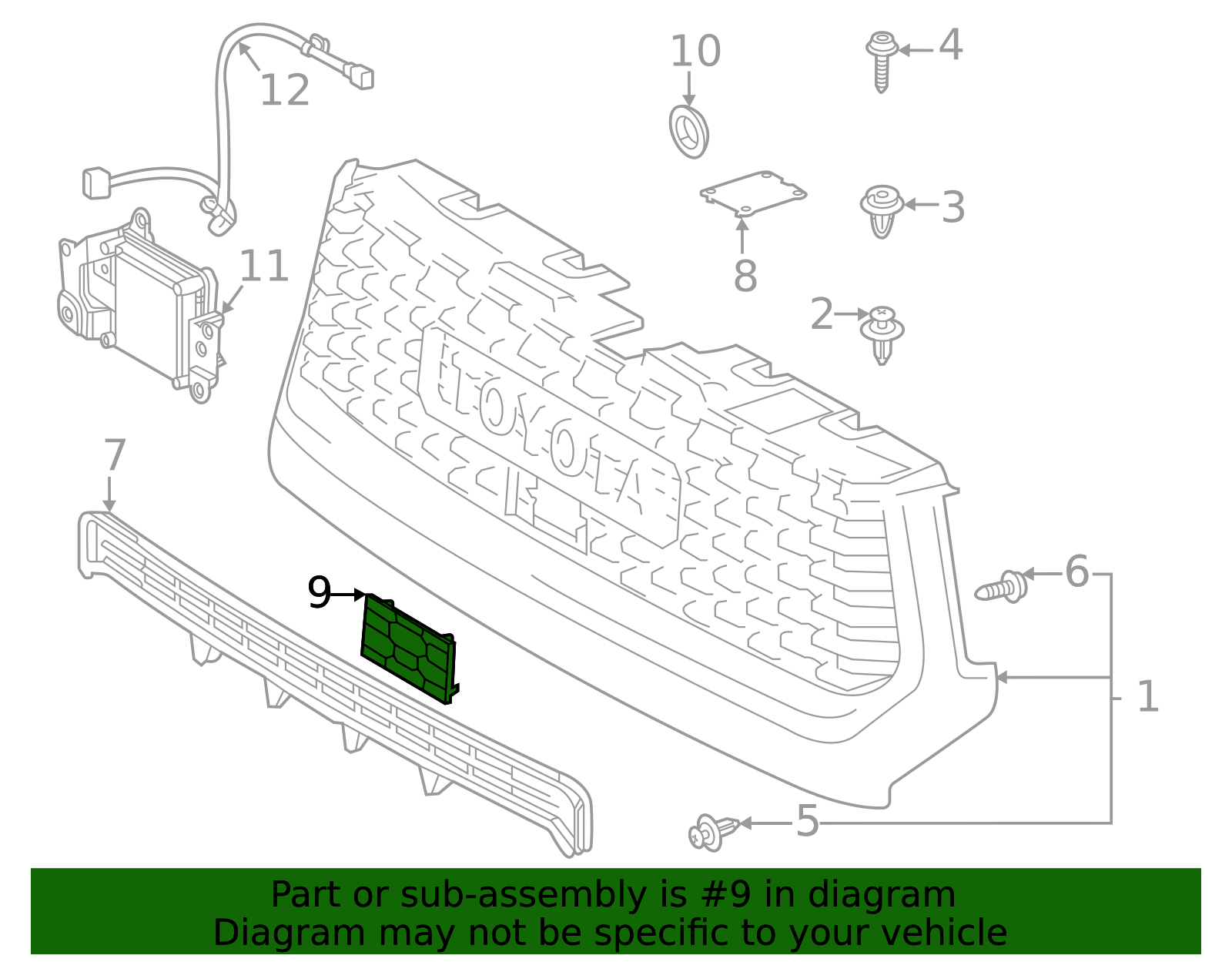 2018-2021 Toyota Tundra Garnish, Radiator Grille 53141-34010 | OEM ...