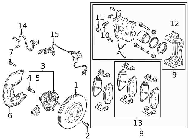 2018-2021 Kia Stinger Brake Pads Front 58101-J5A00 | TascaParts.com