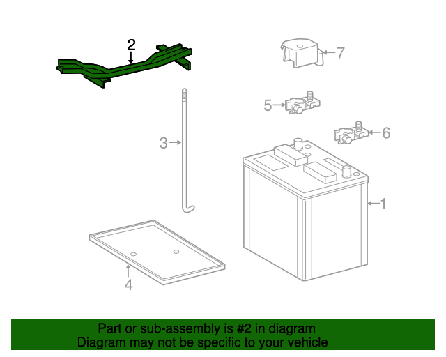 74404-60150 - Battery Holder - 2008-2021 Toyota Land Cruiser | OEM ...