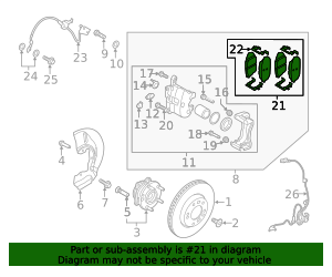 Genuine Disc Brake Pad Set for 2022-2024 Hyundai Tucson | Part# 58101 ...