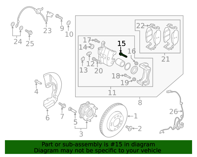 58162-1H000 - Disc Brake Caliper Pin - 2009-2021 Hyundai | World OEM ...