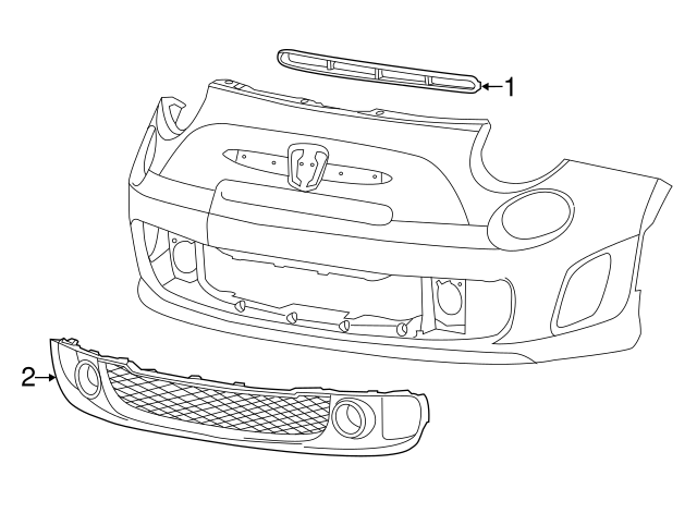 2012-2019 Fiat 500 Lower Grille 68111678AB | TascaParts.com