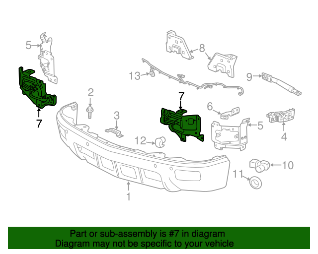 2014-2015 Chevrolet Silverado 1500 Passenger Side Front Bumper Impact ...