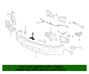23432674 - Front Bumper Impact Bar Upper Bracket 2014-2015 Chevrolet ...