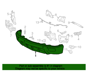 2014-2015 Chevrolet Silverado 1500 Front Bumper Impact Bar 22944857 GM ...
