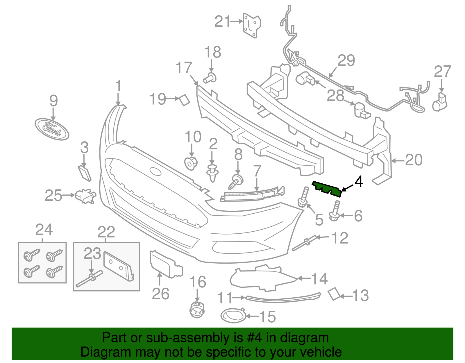 2013-2016 Ford Fusion Side Retainer DS7Z-17C947-B | Ford OEM Parts Online