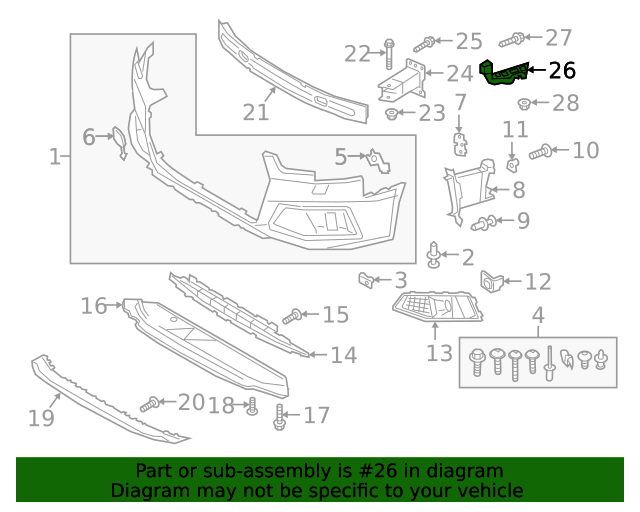 8W0-807-284 - Side Mount Bracket 2017-2019 Audi | Audi OEM Parts