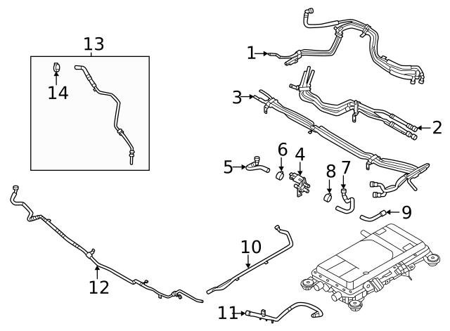 2021 Ford F-150 Drive Motor Battery Pack Coolant Hose ML3Z-18B402-A ...