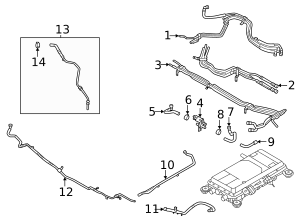 ML3Z-18B402-B - Drive Motor Battery Pack Coolant Hose - 2021-2023 Ford ...