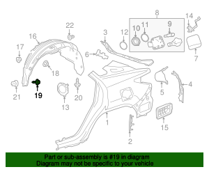 2007-2022 Lexus Wheelhouse Liner Retainer Clip 90467-06121 | Longo Lexus