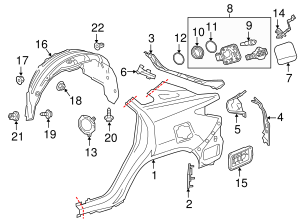 2016-2022 Lexus Wheelhouse Liner 65637-0E060 | OEM Vehicle Parts