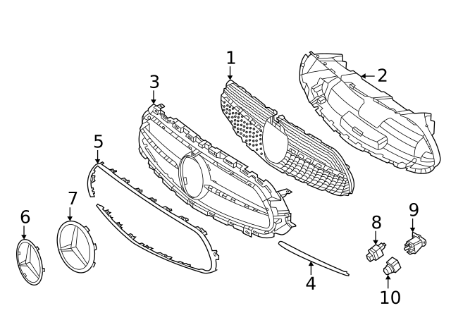 2138886400 - Grille 2021-2023 Mercedes-Benz | AutoNationParts.com