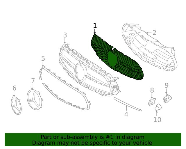 213-888-64-00 - Grille 2021-2023 Mercedes-Benz | Mercedes-Benz USA Parts