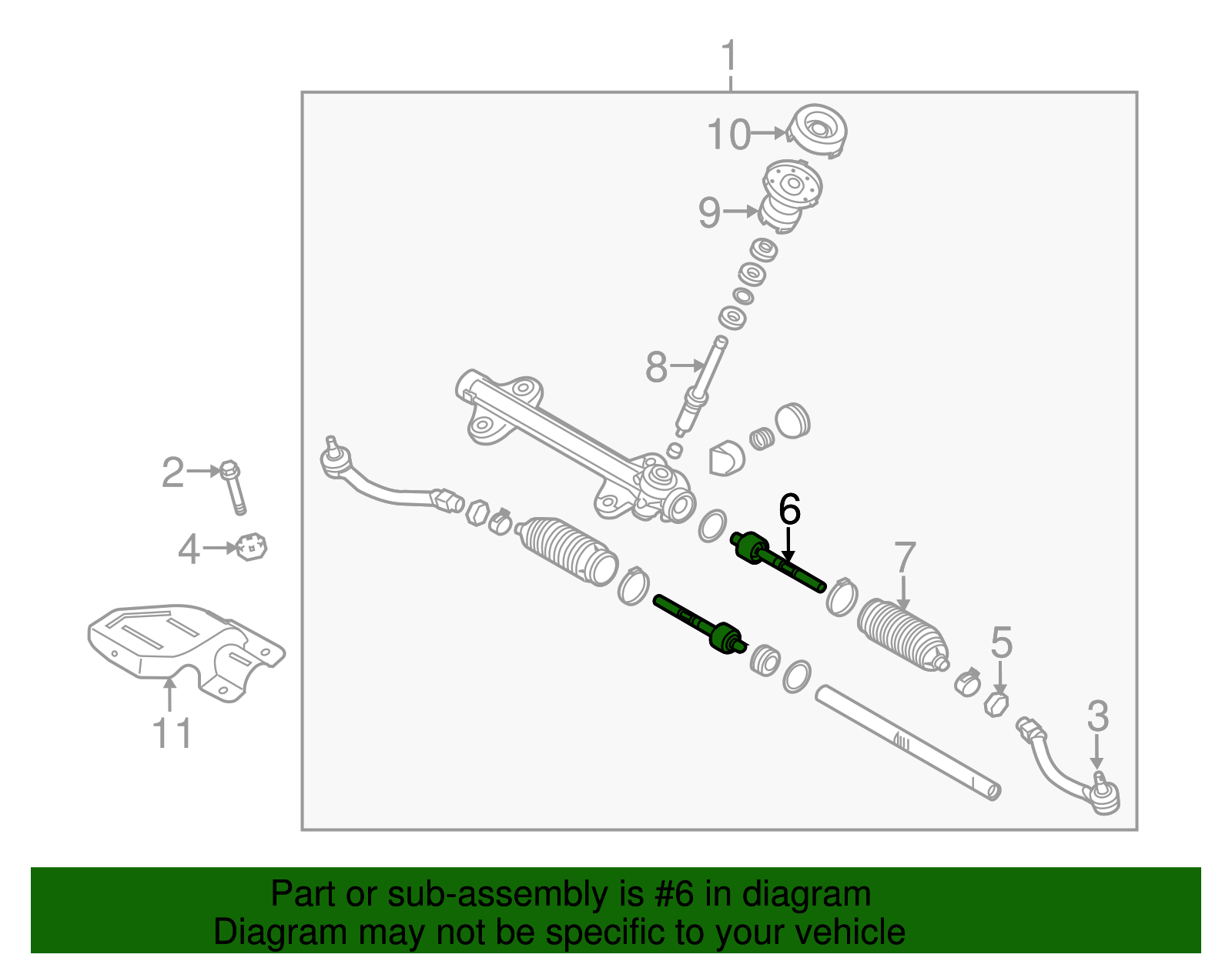 56540-A7000 - Inner Tie Rod 2014-2018 Kia | Kia.Parts Store