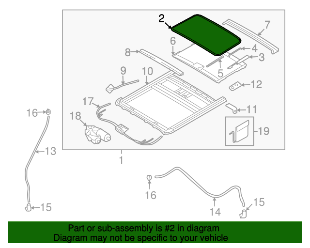 2005-2010 Kia Sportage Sunroof Glass 81610 1F000 | OEM Parts Online