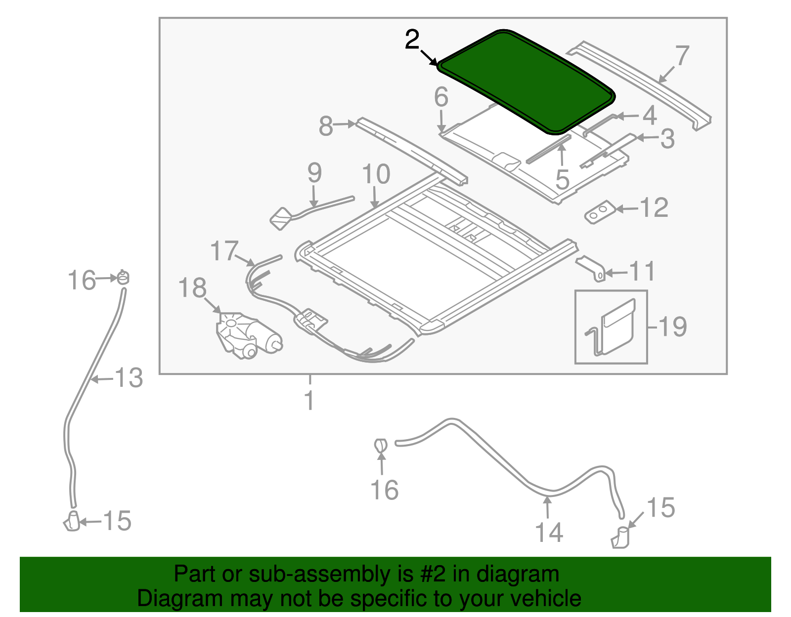 2005-2010 Kia Sportage Sunroof Glass 81610-1F000 | OEM Parts Online