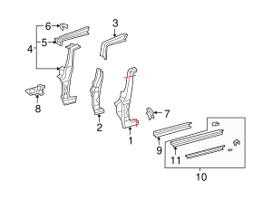 61402-35031 - Rocker Panel Reinforcement 2007-2014 Toyota FJ Cruiser ...