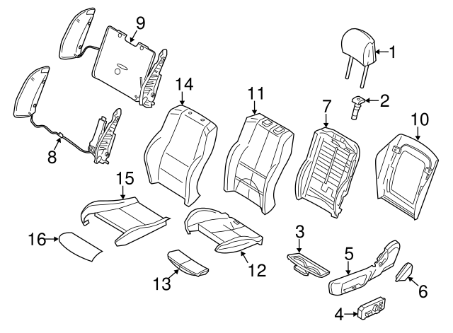 52-10-7-414-625 - Backrest frame, electrical 2018-2024 BMW | AutoNation ...