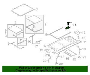 2009-2016 Audi Sunroof Guide Jaw 8K9-898-813-A | Audi OEM Parts Guy