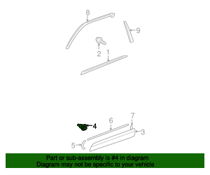2001-2005 Toyota RAV4 Body Side Molding Clip 90467-09213 | Toyota Parts ...