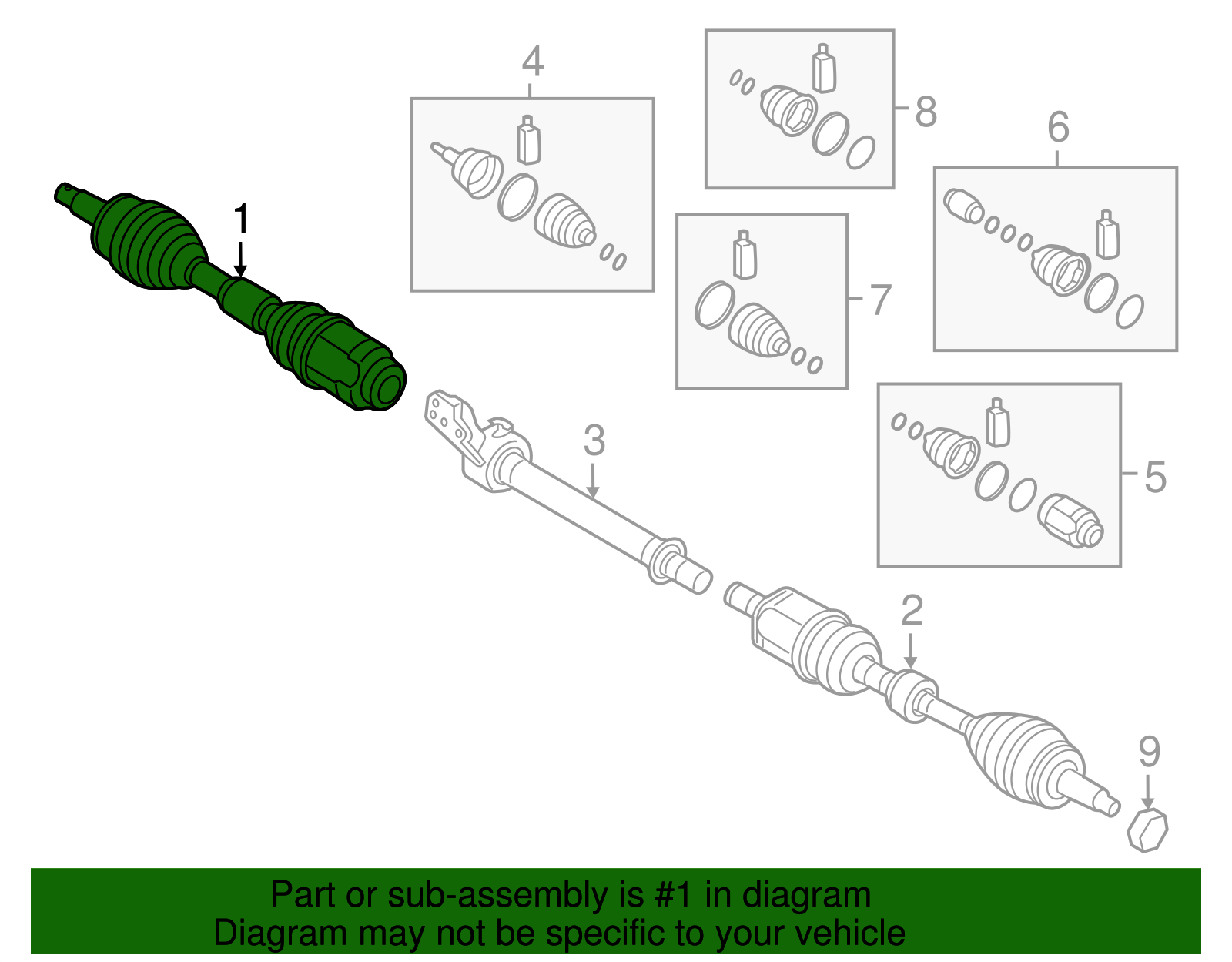 2017-2019 Hyundai Sonata Axle Assembly 49501-C2380 | OEM Parts Online
