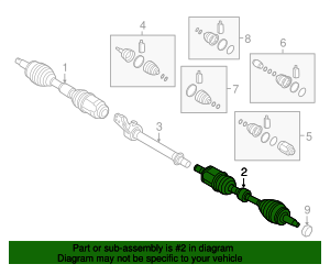 2017-2019 Hyundai Sonata Axle Assembly 49500-C1330 | OEM Parts Online