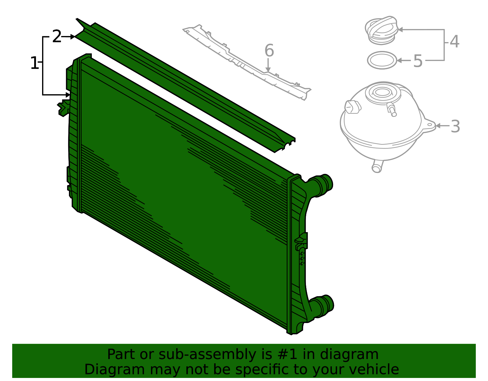 2015-2024 Volkswagen Radiator 5WA-121-251-H | OEM Parts Online