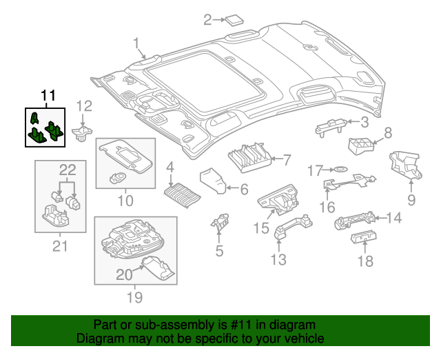 166-810-00-12-64-7H52 - Sun-Visor Support 2015-2021 Mercedes-Benz ...