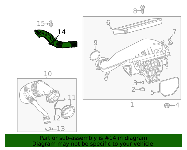 264-090-70-00 - Engine Air Intake Hose 2020-2023 Mercedes-Benz GLE 350 ...