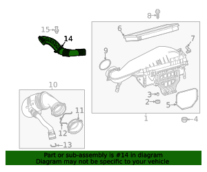 264-090-70-00 - Engine Air Intake Hose 2020-2023 Mercedes-Benz GLE 350 ...