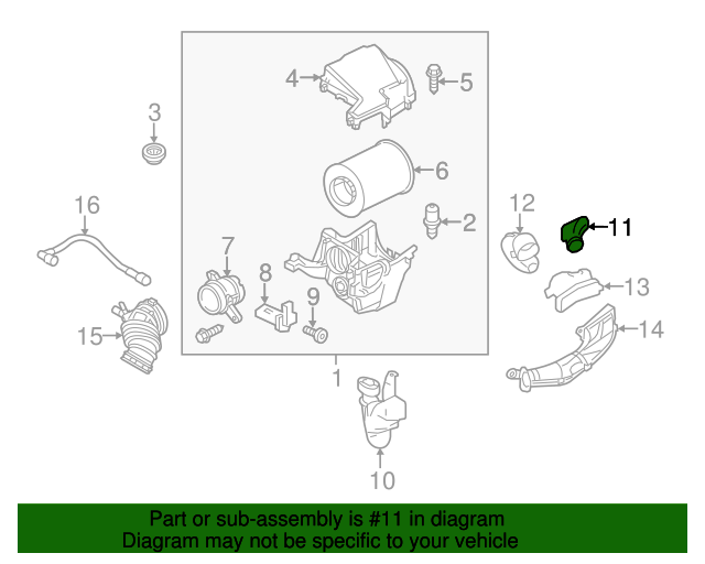 2012-2018 Ford Focus Engine Air Intake Hose CP9Z-9C675-A | TascaParts.com